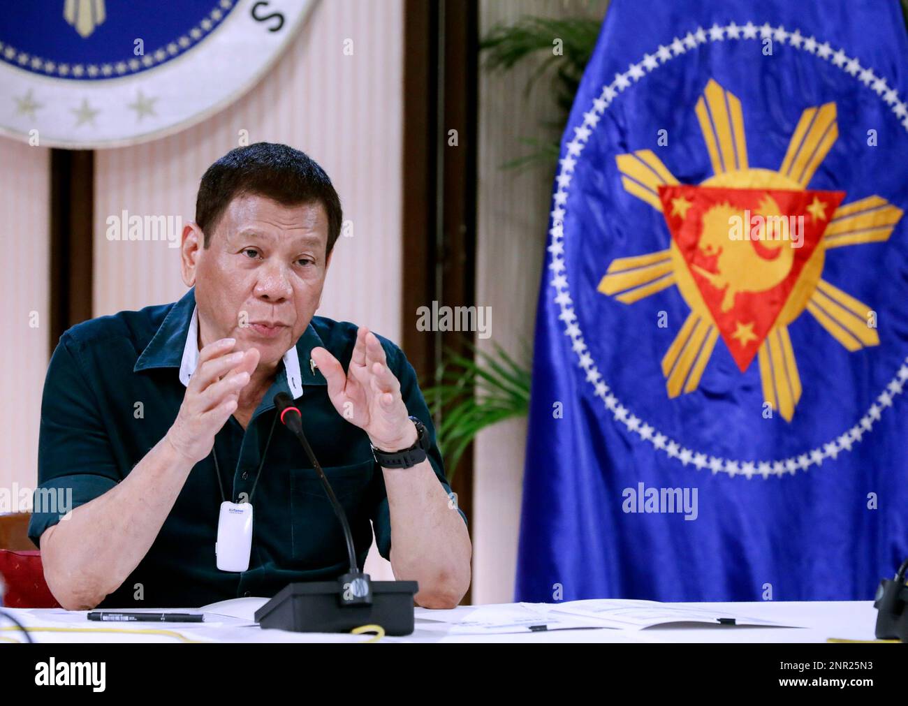 In this May 4, 2020, photo provided by Malacanang Presidential ...