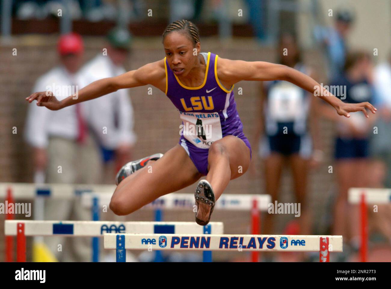 Tiffany Robinson of LSU runs second leg on victorious women's shuttle ...