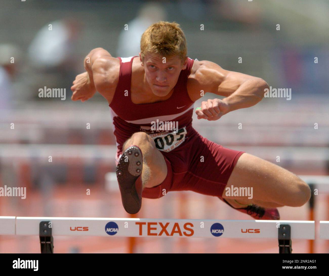 Trey Hardee of Mississippi State competes in decathlon 110-meter hurdle ...