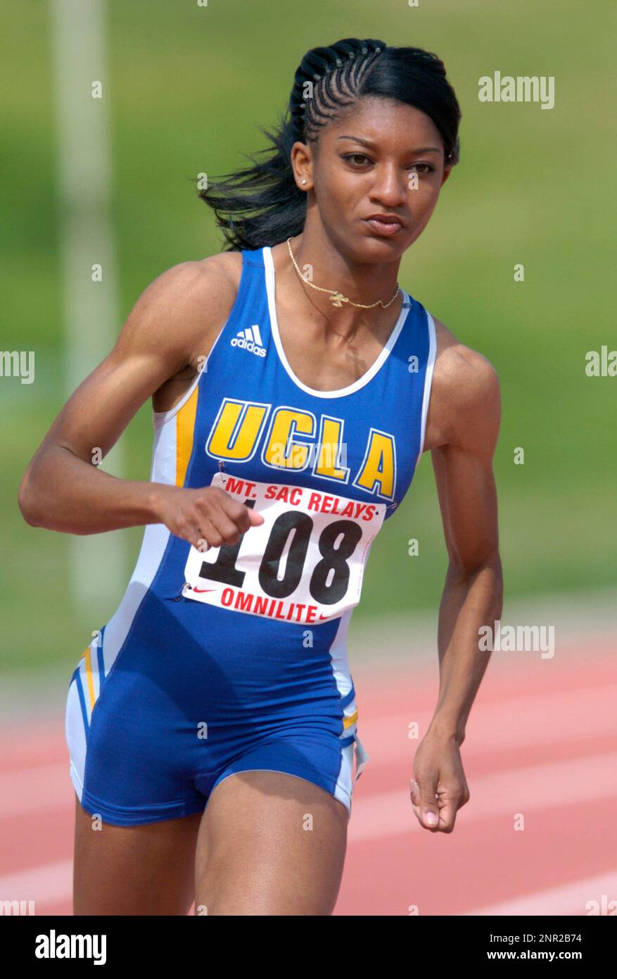 Monique Henderson of UCLA wins the invitational women's 400 meters in 51.49 seconds in the 46th ...