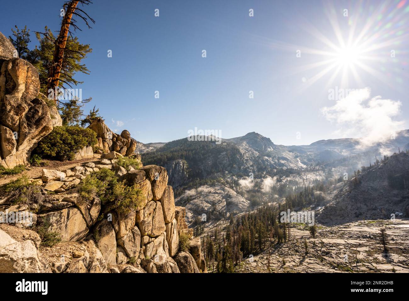 Sunburst Over Canyon and the WatchTower Trail in Sequoia National Park ...