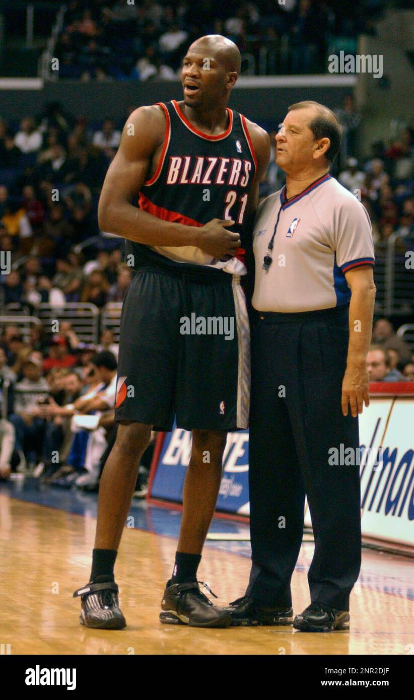 Ruben Patterson of the Portland Trail Blazers talks with referee.Tommy ...