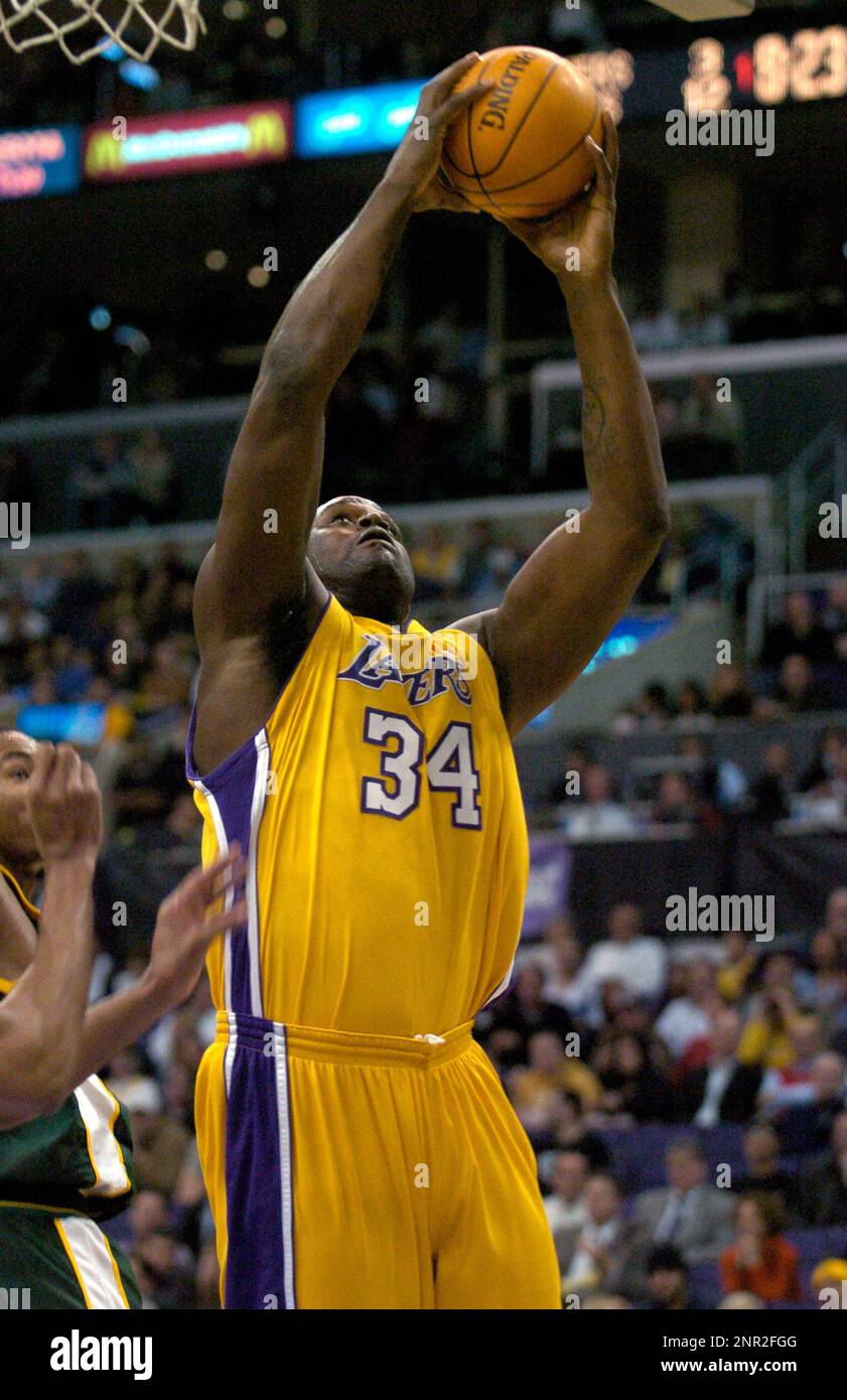 Shaquille O'Neal of the Los Angeles Lakers during 96-82 victory over ...