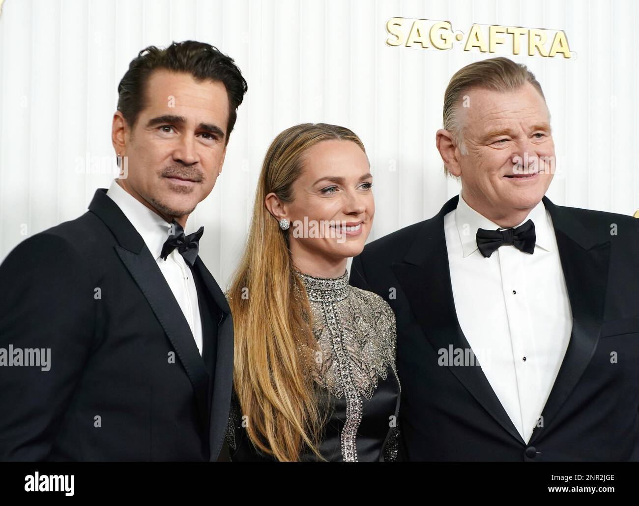 Colin Farrell, from left, and Kerry Condon, and Brendan Gleeson arrive ...