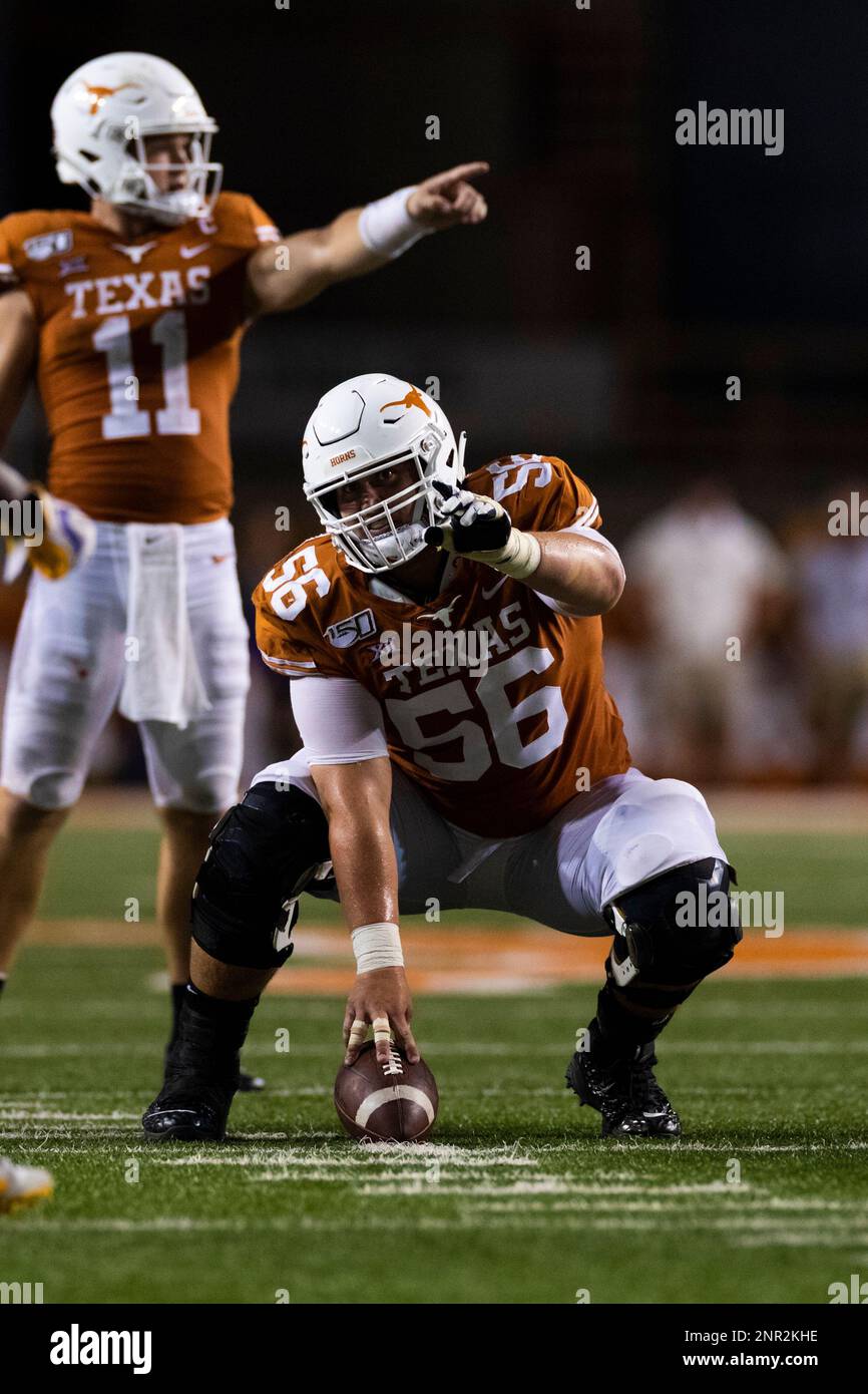 Texas Longhorns offensive lineman Zach Shackelford (56) during the NCAA ...