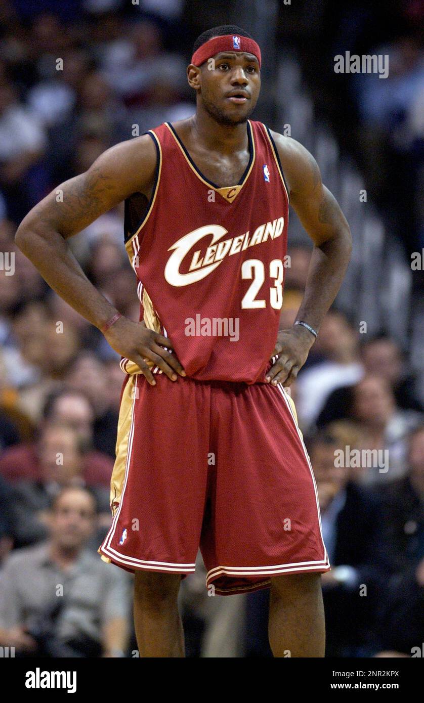 LeBron James of the Cleveland Cavaliers against the Los Angeles ...