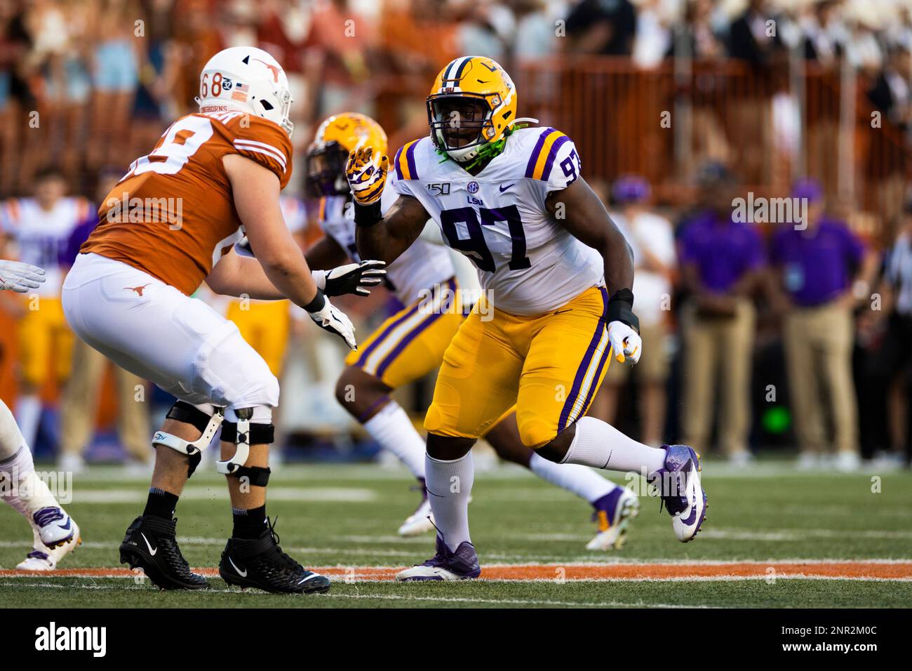 LSU Tigers defensive end Glen Logan (97) rushes during the NCAA college ...