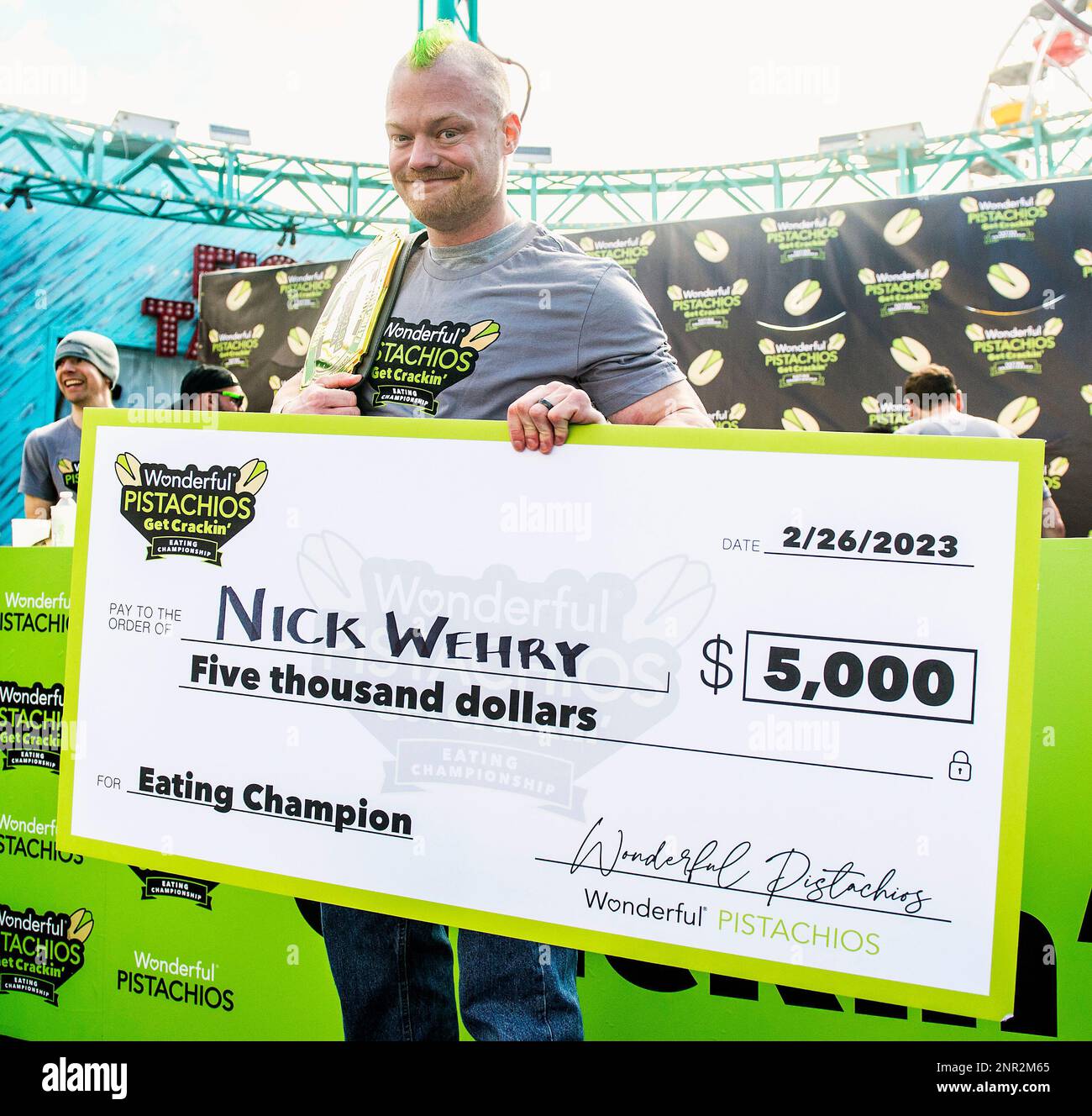 February 26, 2023 - Santa Monica, California, USA - NICK WEHRY holds ...