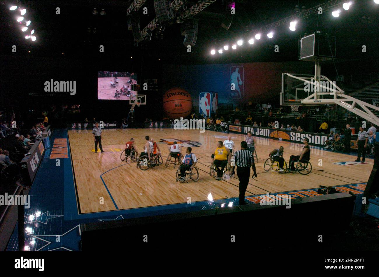 Center Court at the NBA All-Star Jam Session at the Los Angeles ...