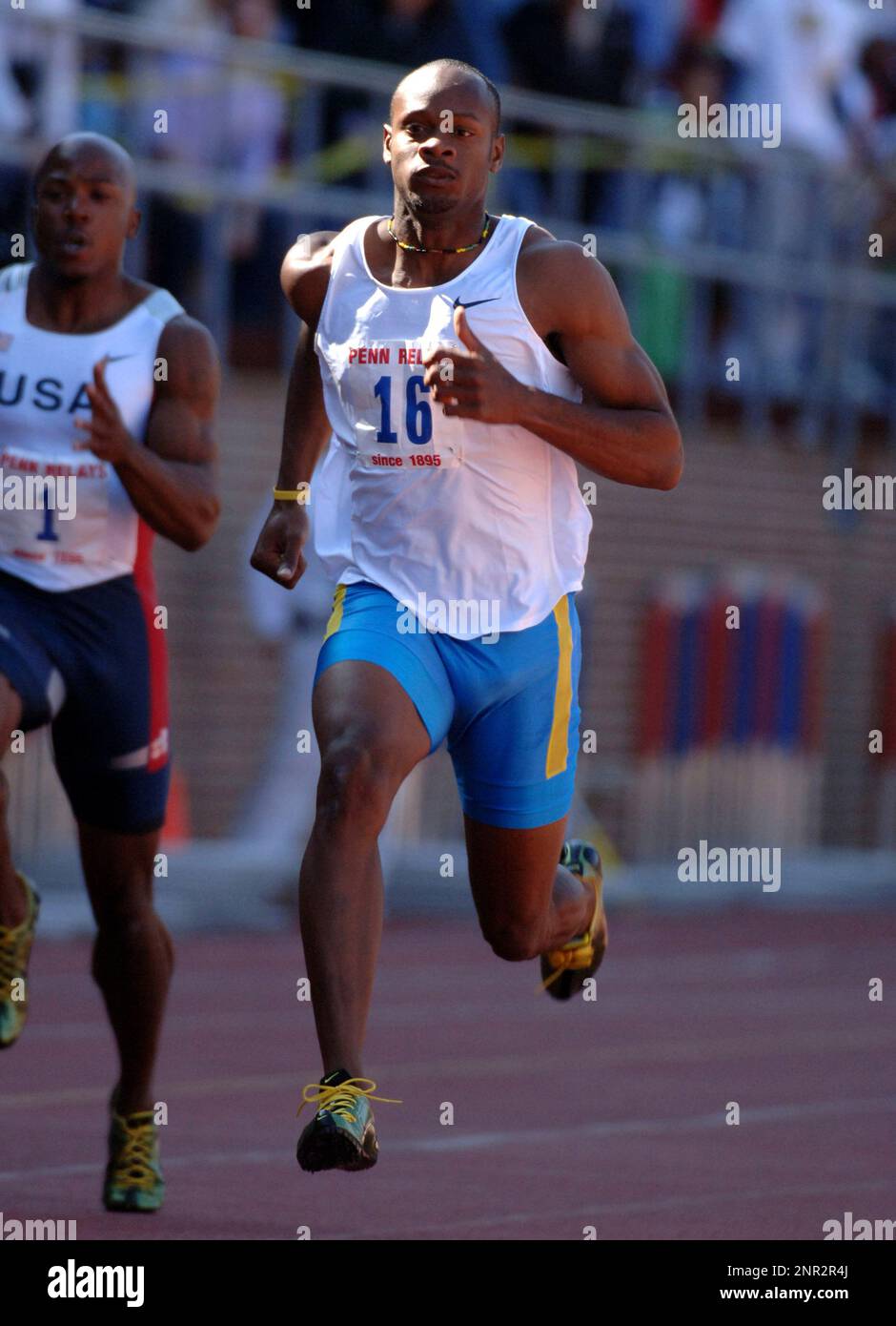 Asafa Powell of Jamaica wins the 100 meters in 10.10 in the 112th Penn ...