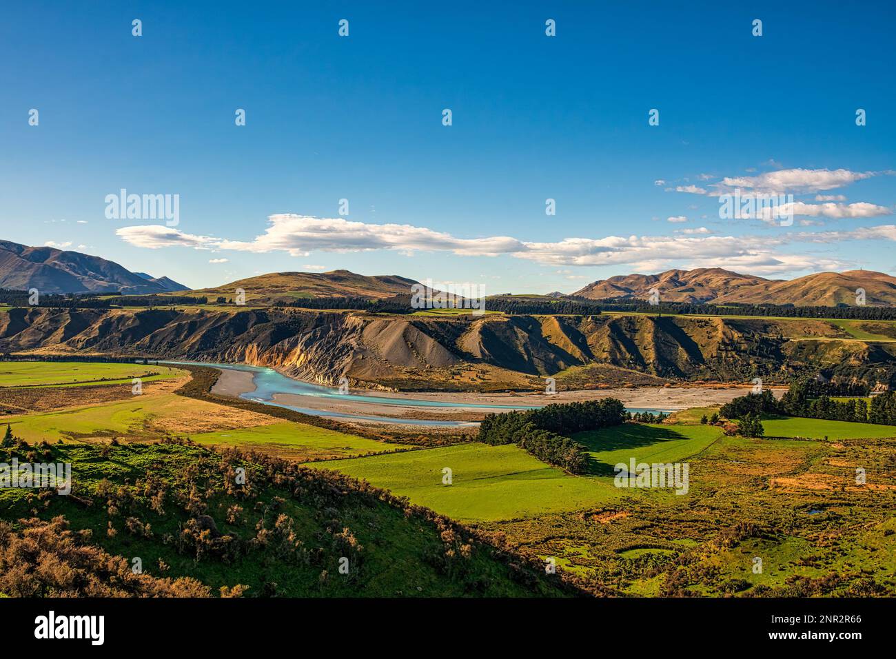 Remote agricultural farmland in the remote area between Mount Hutt and ...