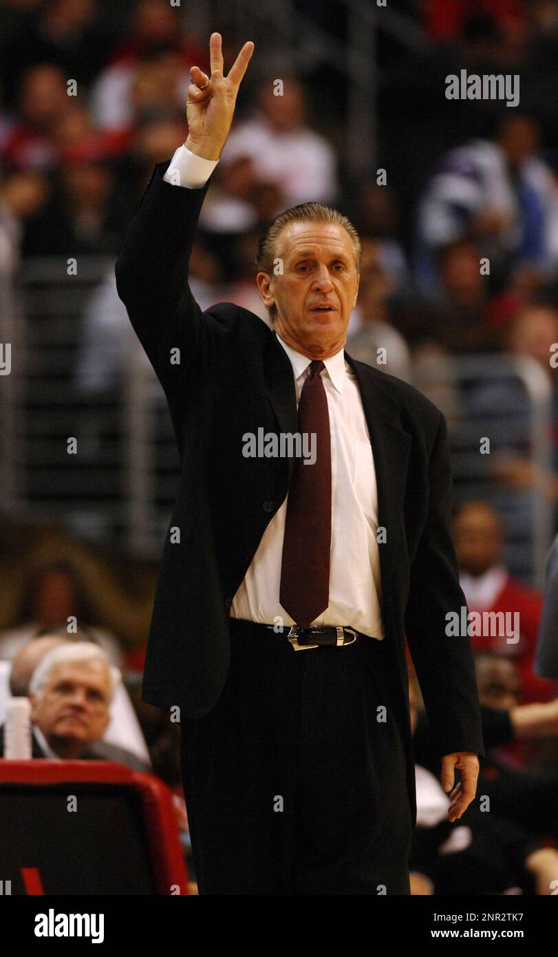 Miami Heat coach Pat Riley during 101-97 loss to the Los Angeles ...