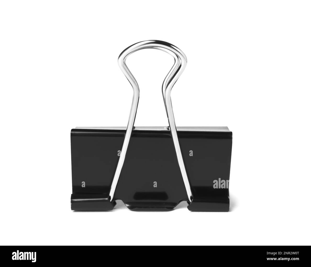 Black binder clip isolated on white. Stationery Stock Photo - Alamy