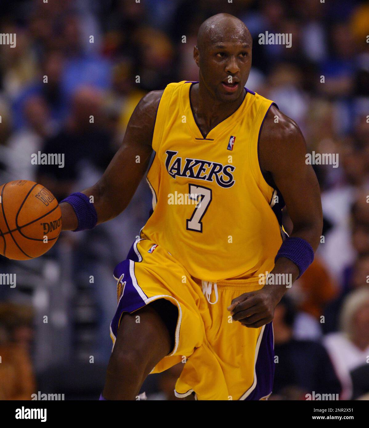 Lamar Odom of the Los Angeles Lakers #7 during 97-92 victory over the ...