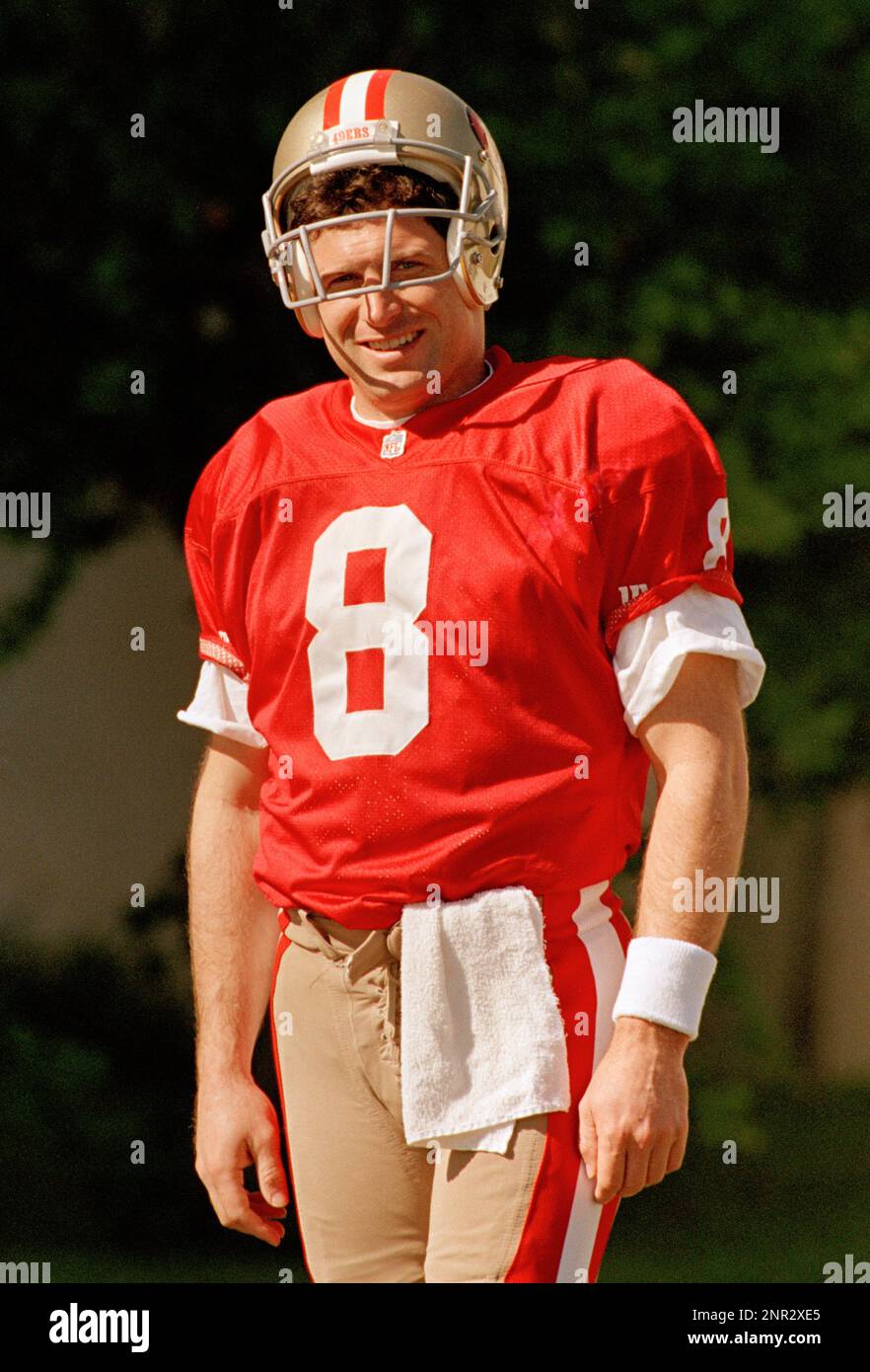 San Francisco 49ers quarterback Steve Young during a practice session ...