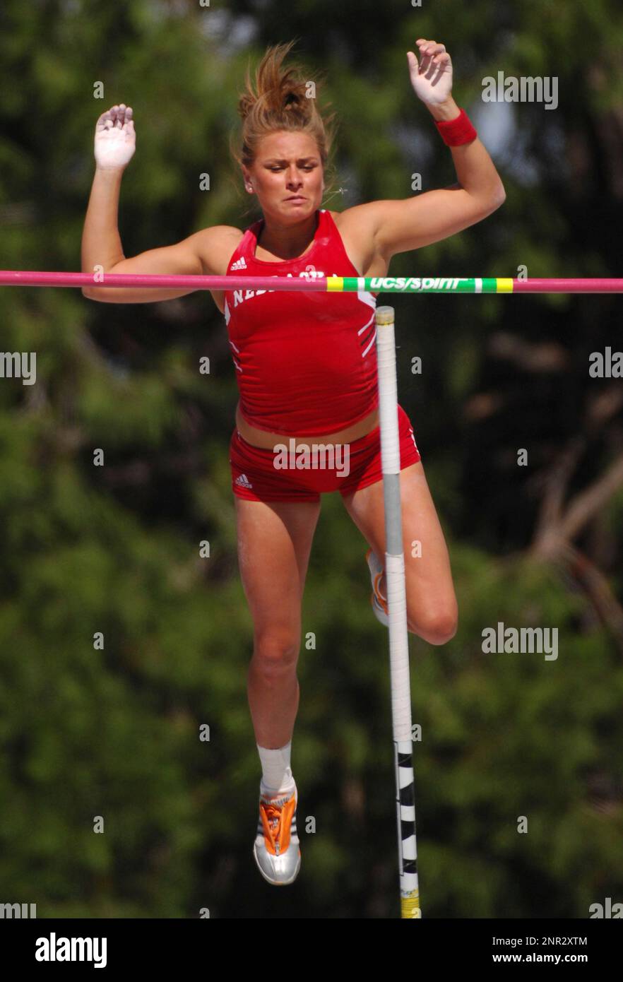Brysun Stately of Nebraska was one of 13 vaulters to clear 13-1 1/2 (4 ...