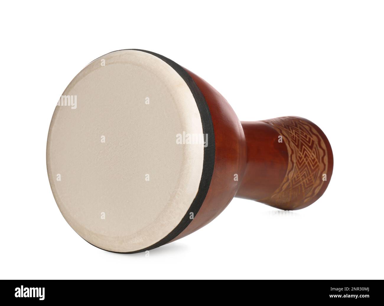 Vintage hand drum isolated on white. Percussion musical instrument ...