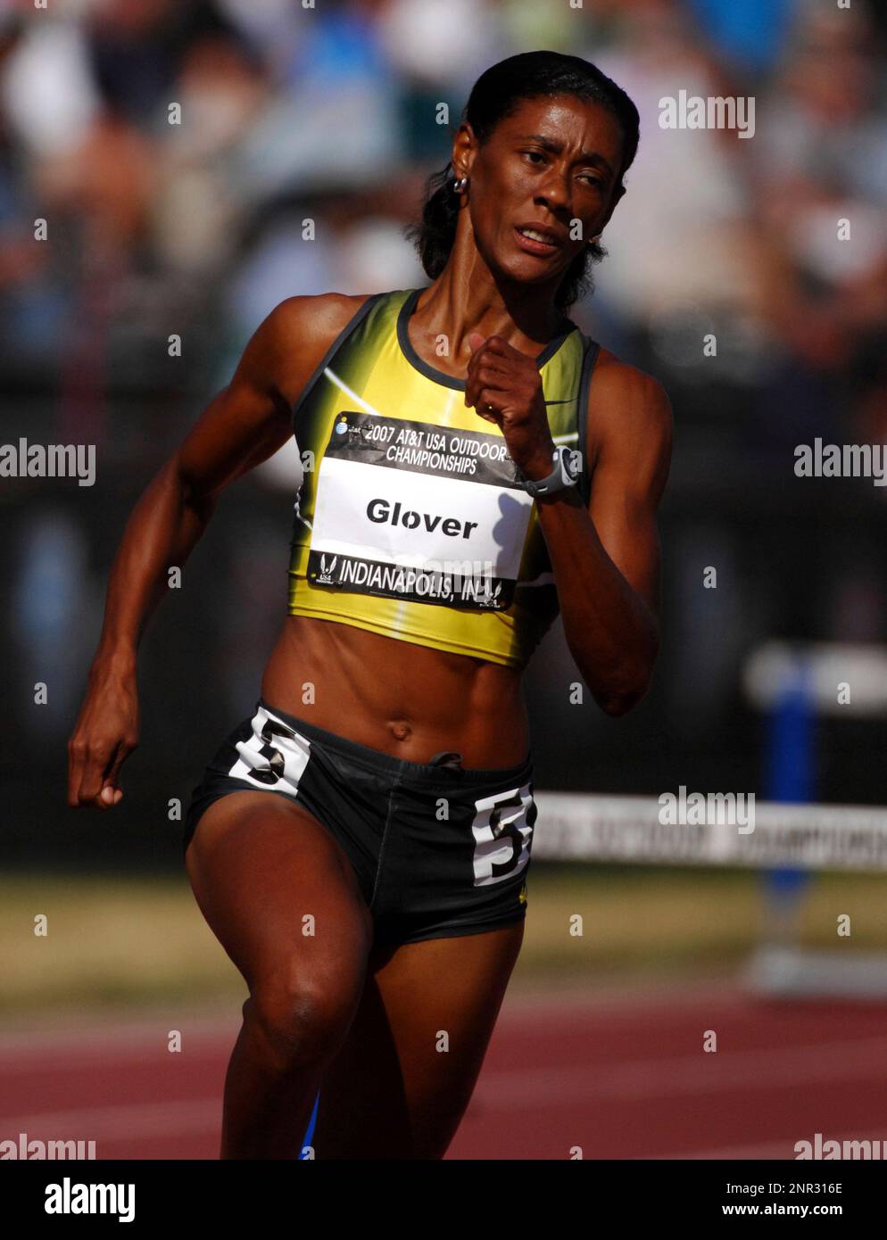 Sandra Glover wins women's 400-meter hurdle heat in 55.61 in the USA ...