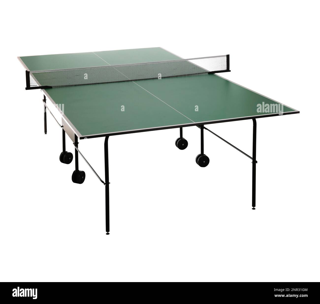 Green ping pong table isolated on white Stock Photo - Alamy