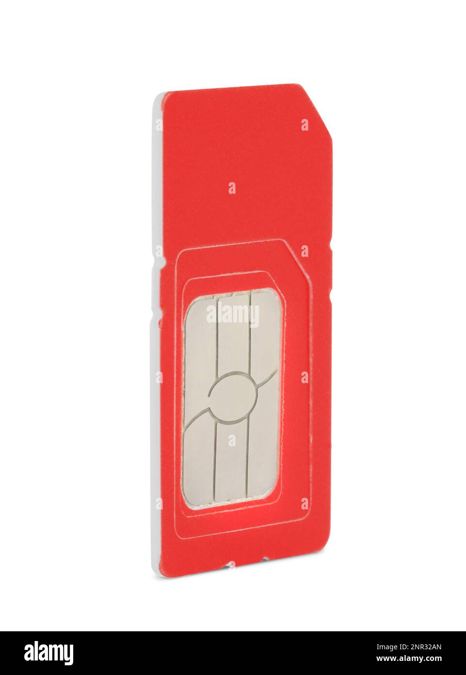 Modern red SIM card isolated on white Stock Photo - Alamy