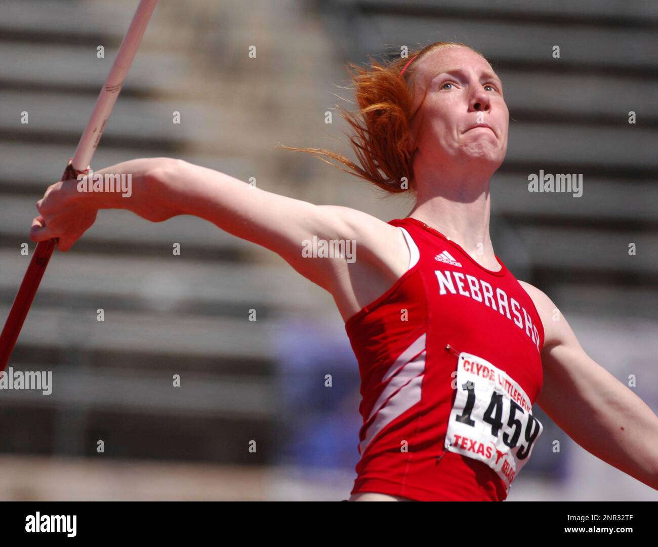 Casie Witte of Nebraska during the heptathlon javelin competition in ...