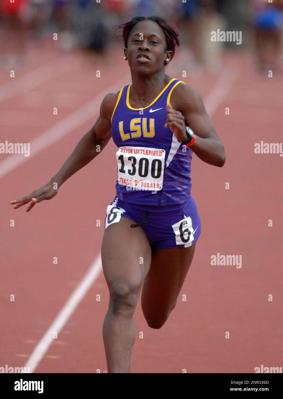 Samantha Henry of LSU was second in women's 100-meter heat in 11.54 in ...