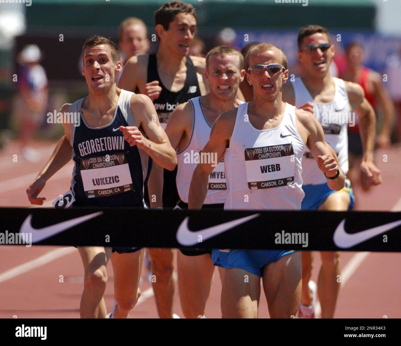 Alan Webb (left) and Christopher Lukezic finished first and second in ...