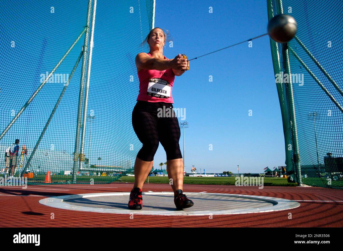 Erin Gilreath set an American record of 242-4 (73.87m) in the women's ...