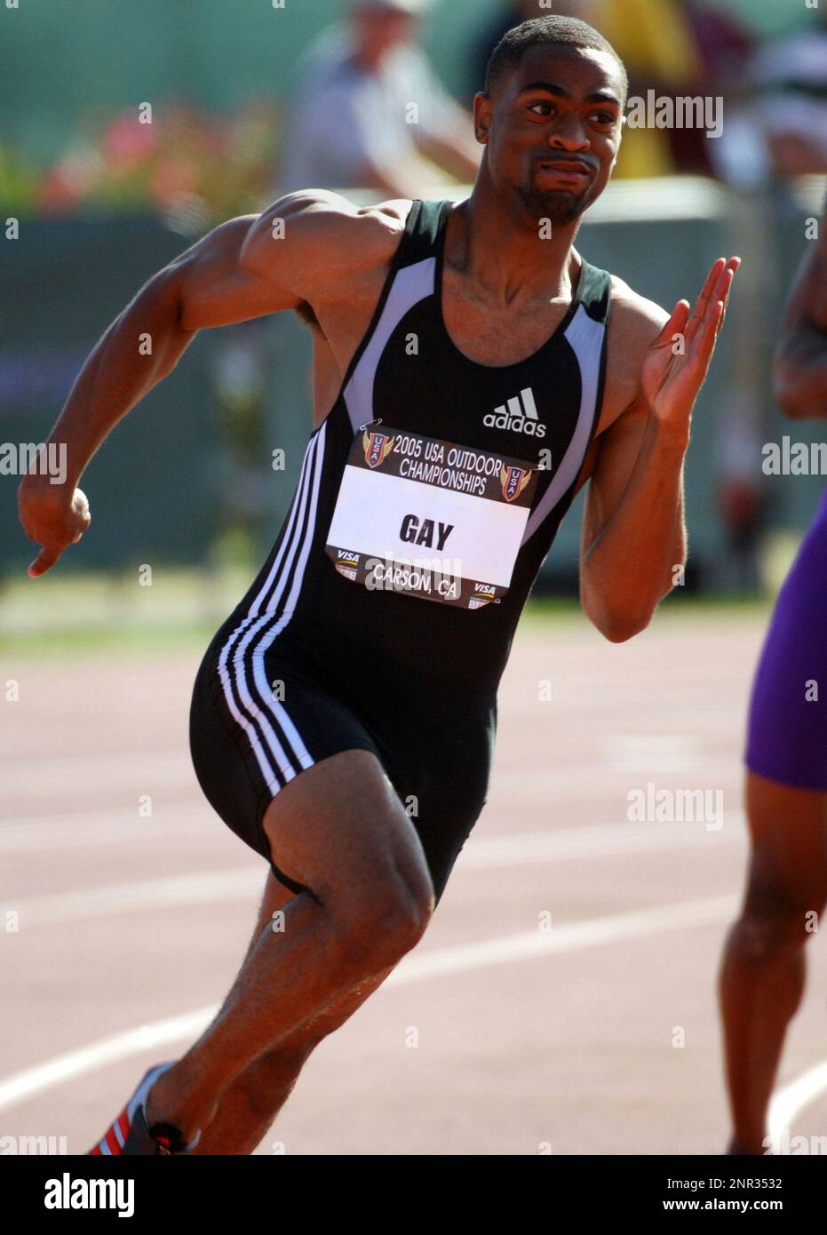 Tyson Gay wins first-round heat of 200 meters in 20.38 in the USA Track ...