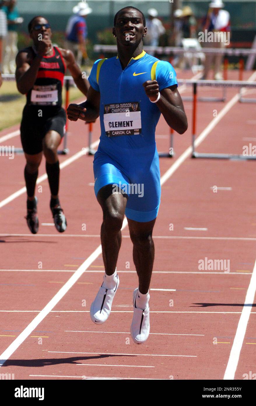 Kerron Clement win the 400-meter hurdles in 47.24 in the USA Track ...