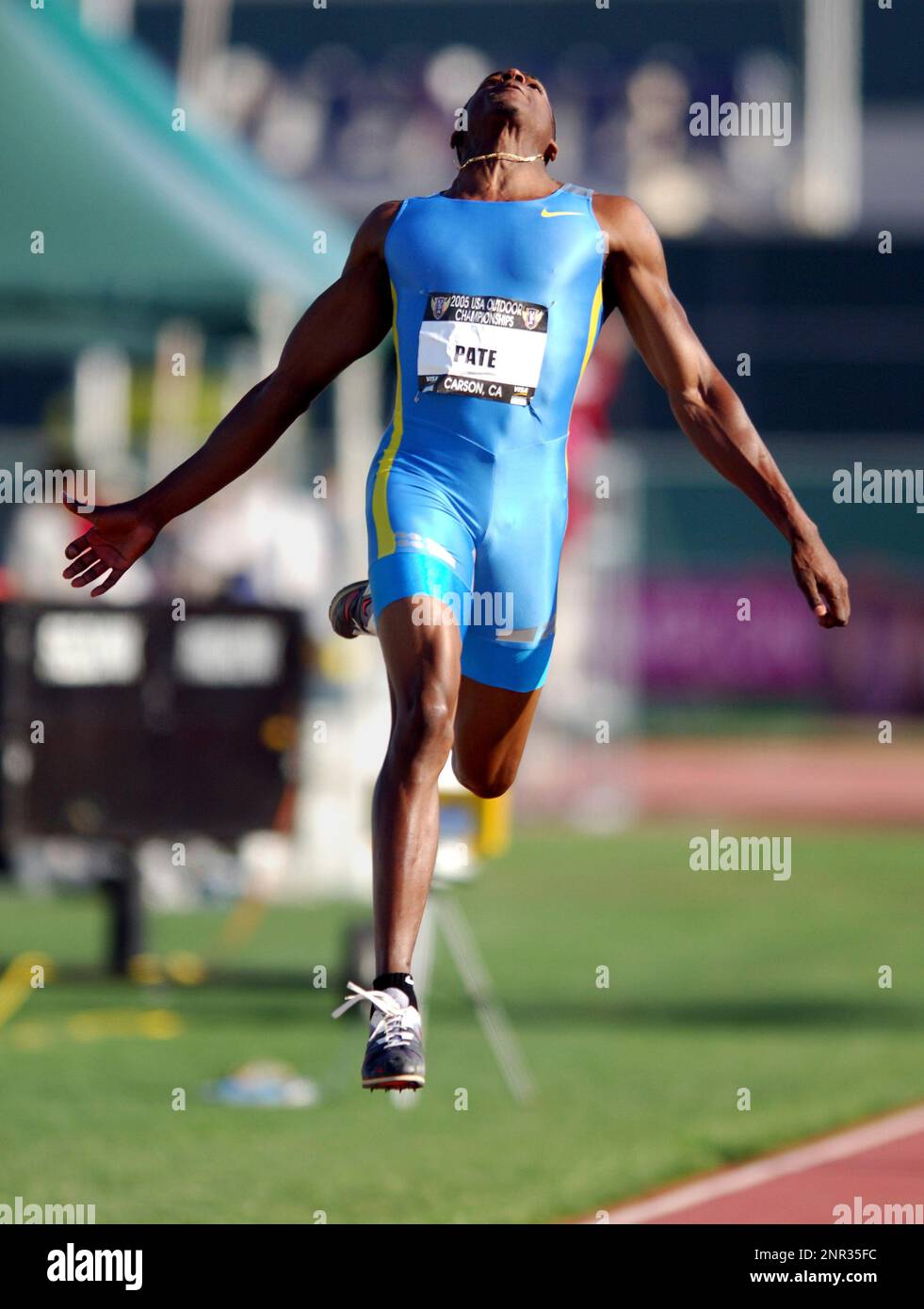Miguel Pate won the long jump at 27-4 3/4 (8.35m) in the USA Track ...