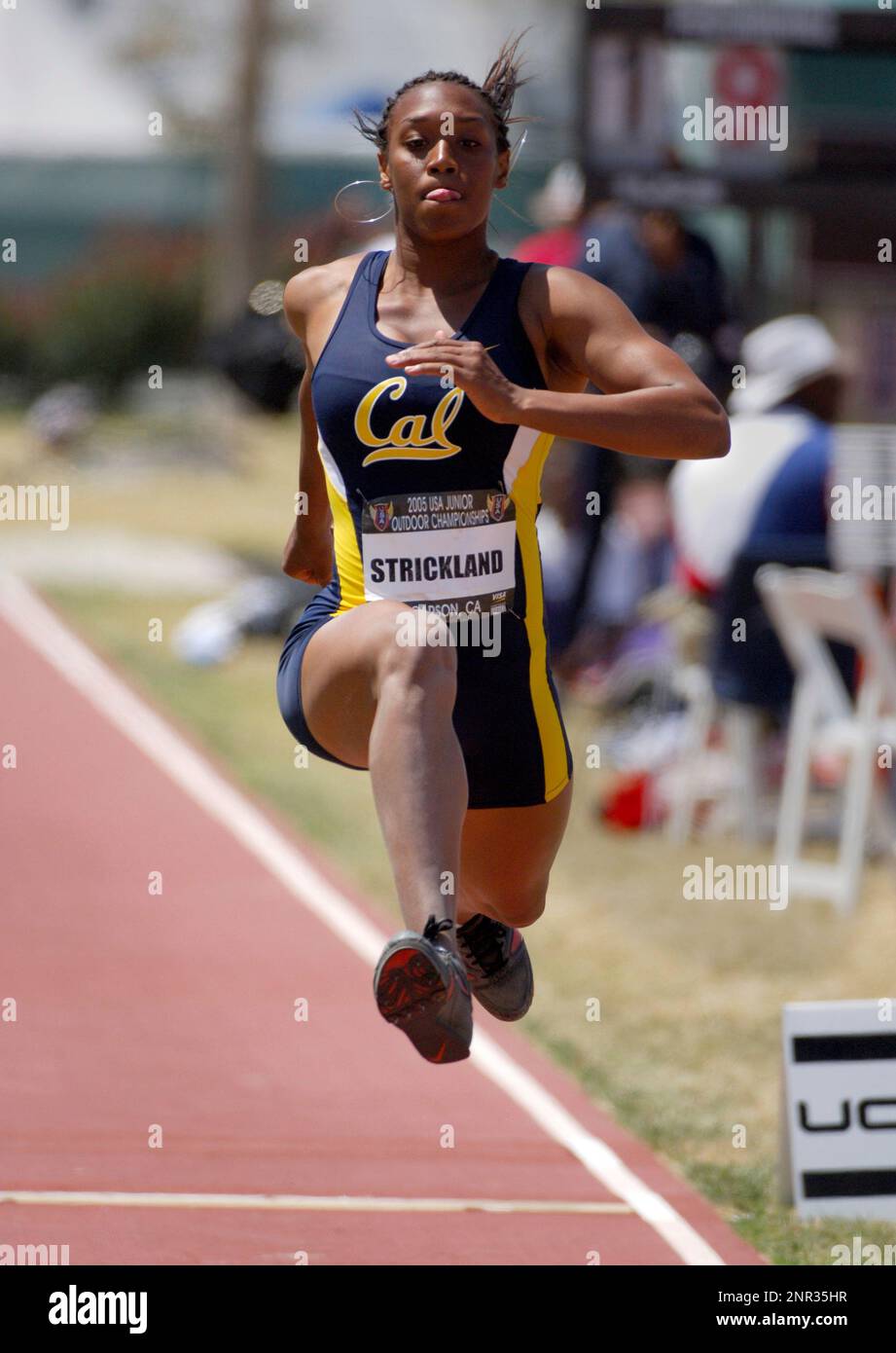 Cassandra Strickland of Cal won the Junior girls triple jump at 42-1 1/ ...