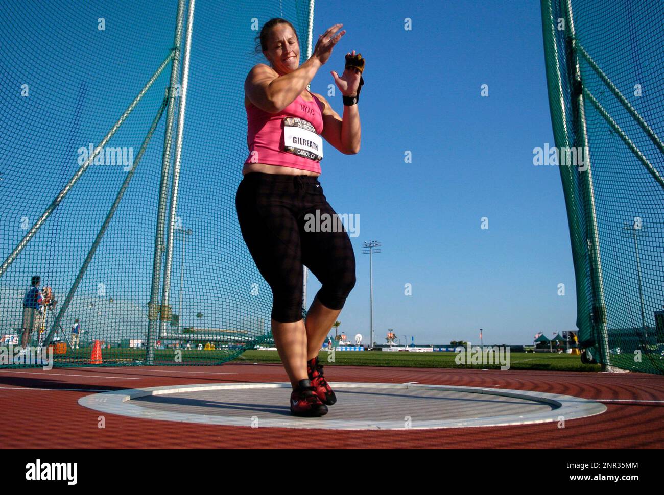 Erin Gilreath celebrates after setting an American record of 242-4 (73 ...