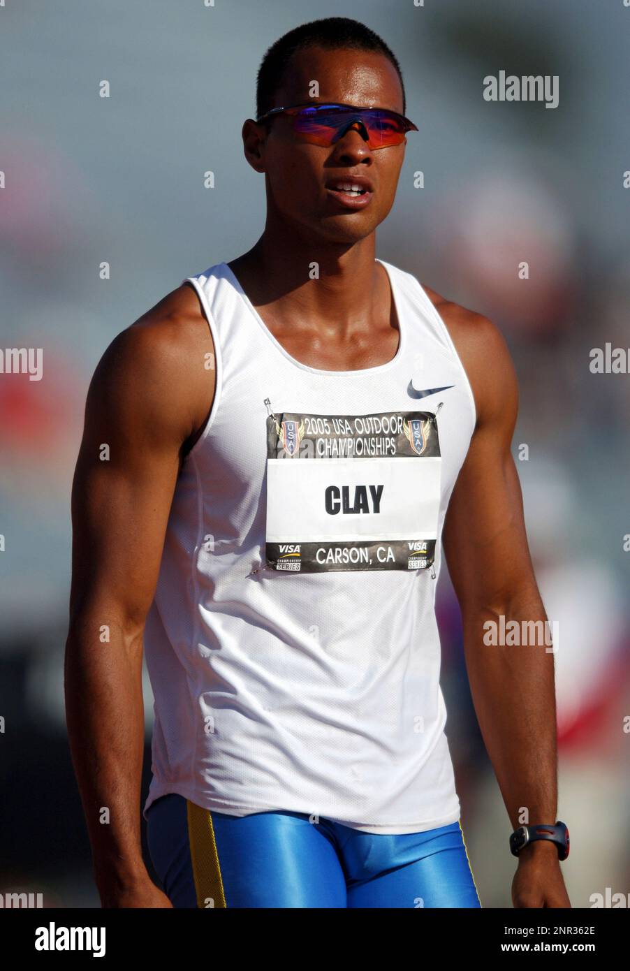 Bryan Clay during the decathlon high jump competition in the USA Track ...