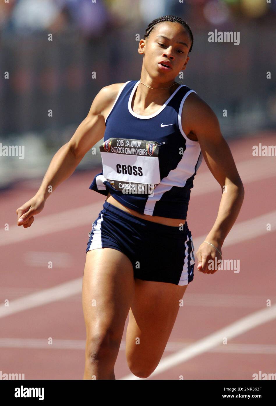 Brandi Cross wins Junior girls 400-meter heat in 54.08 in the USA Track ...
