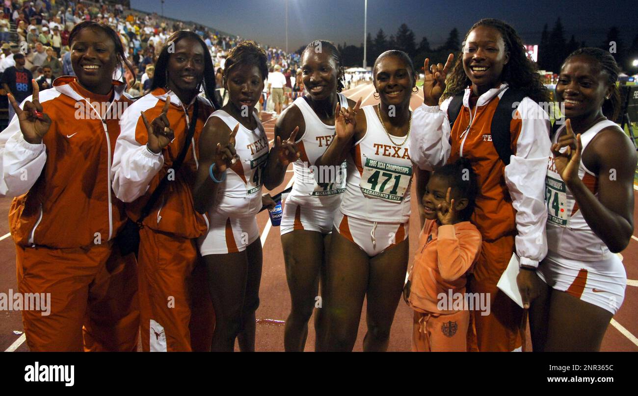 The Texas women celebrate after winning the team title in the NCAA ...