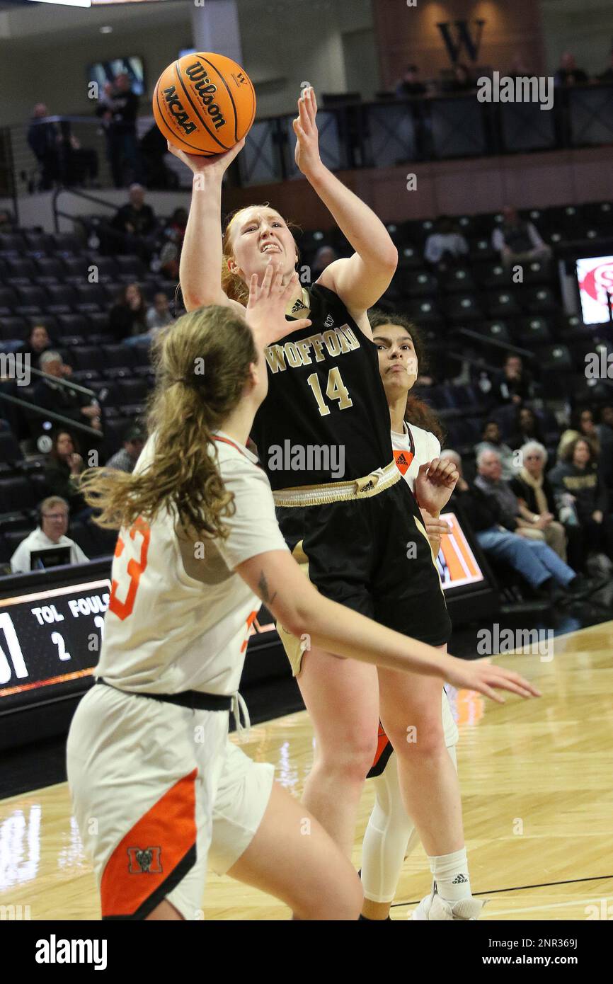 Spartanburg, S.C. - FEBRUARY 25: Wofford College forward Lilly Hatton ...