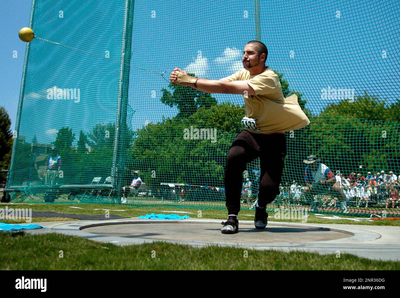 Zack Schaeffer of Wyoming competes in the hammer in the NCAA Track ...