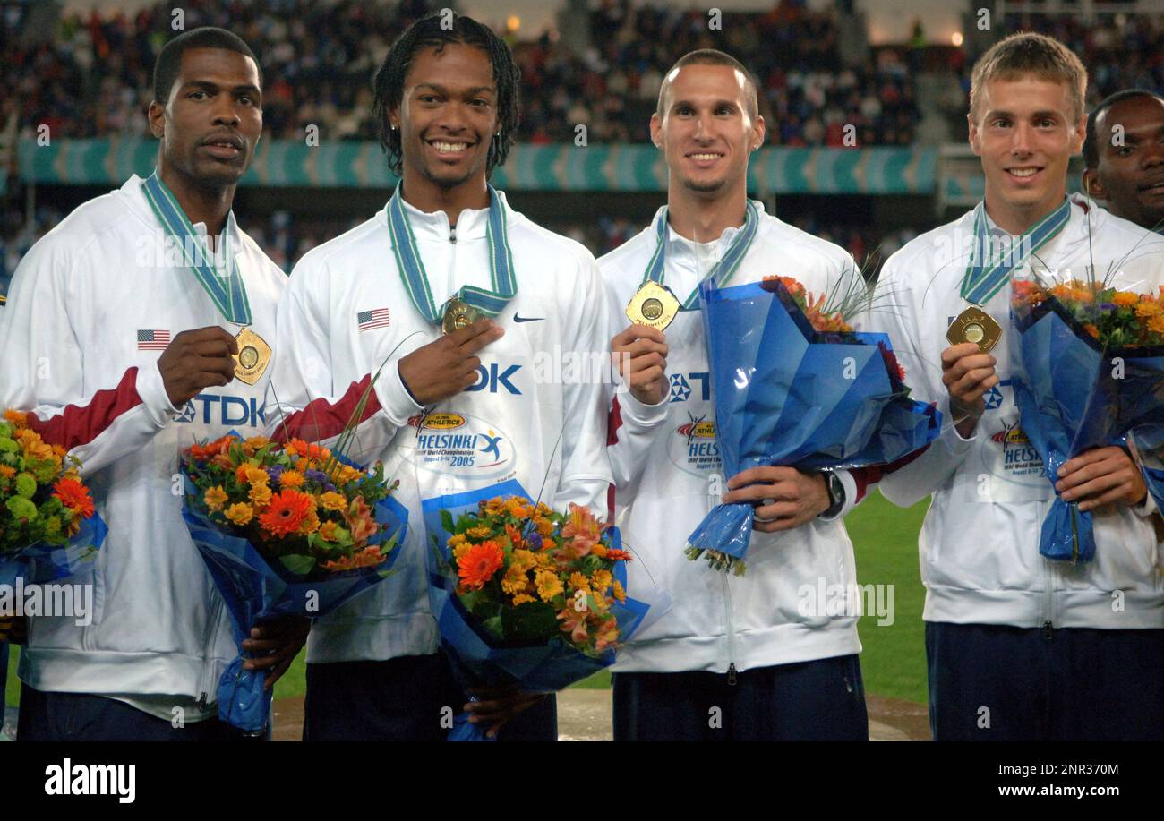 The United States 1,600-meter relay of Derrick Brew, Darold Williamson ...
