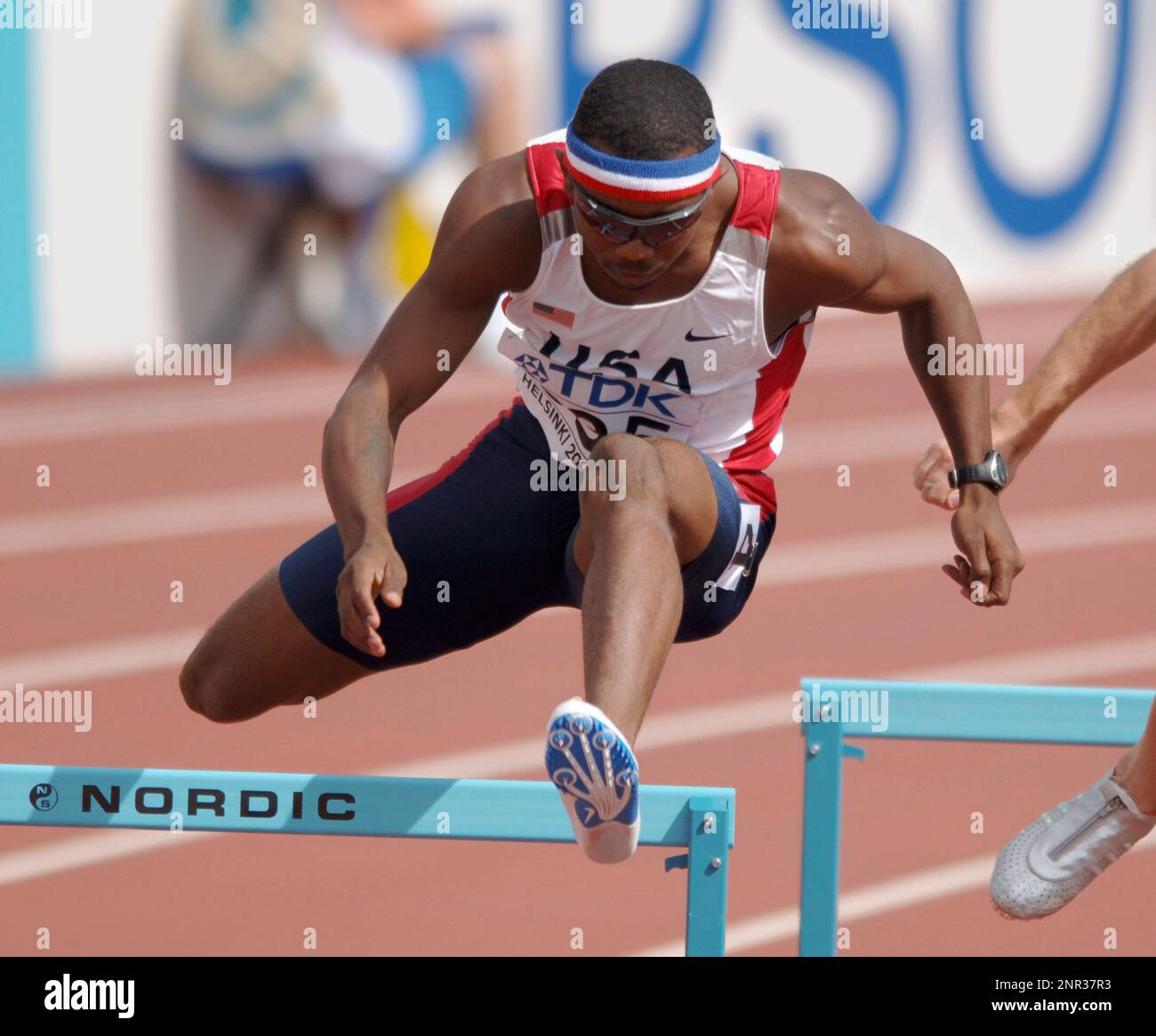 Bershawn Jackson of the United States wins first-round heat of the men ...