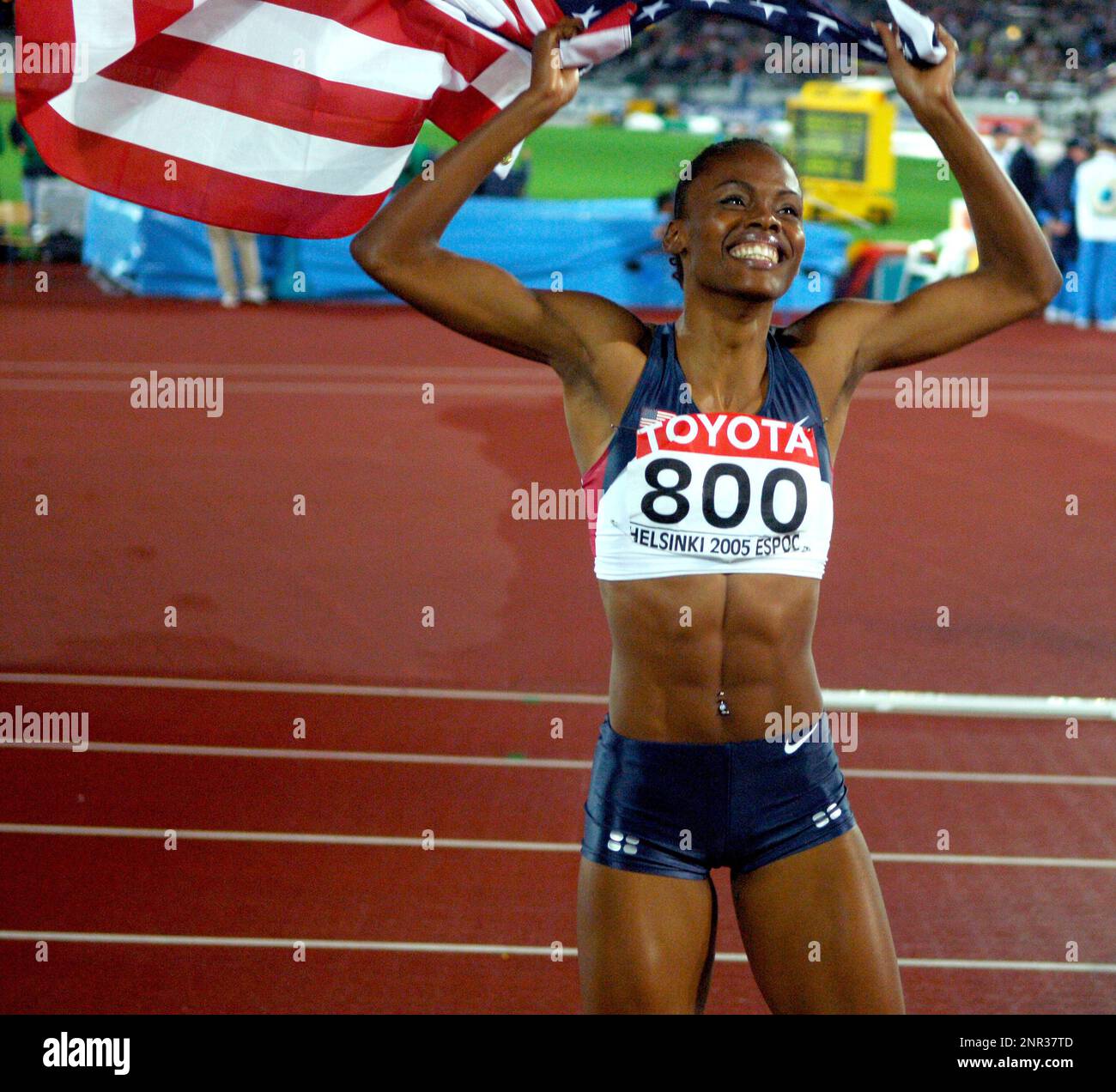Chaunte Howard aka Chaunte Lowe of the United States takes a victory ...