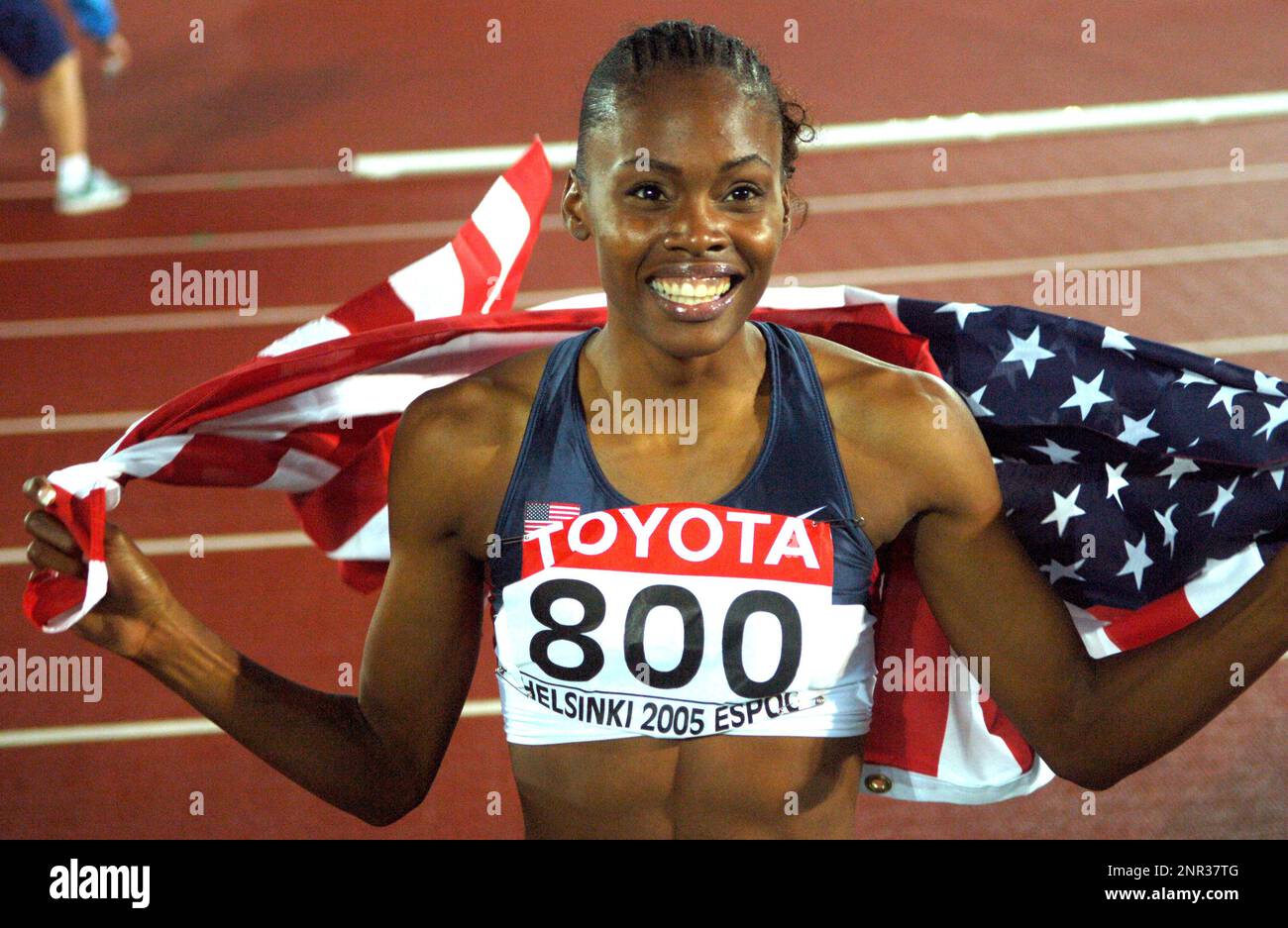 Chaunte Howard aka Chaunte Lowe of the United States takes a victory ...