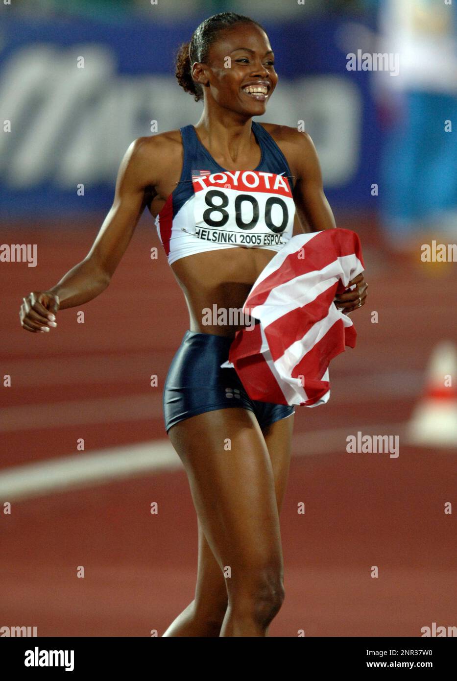 Chaunte Howard aka Chaunte Lowe of the United States takes a victory ...