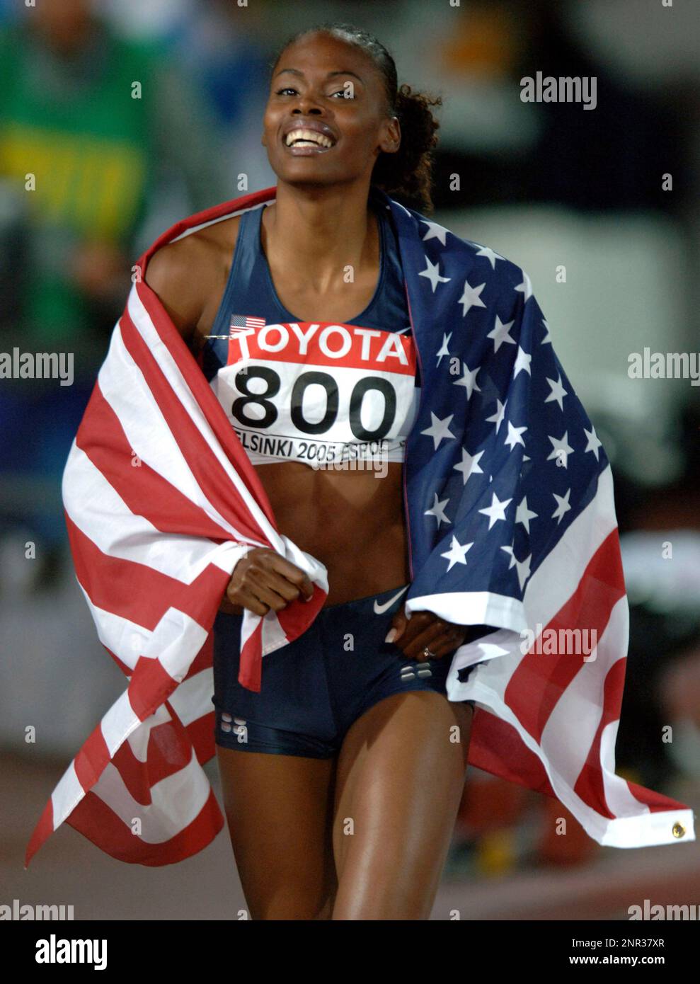 Chaunte Howard aka Chaunte Lowe of the United States takes a victory ...