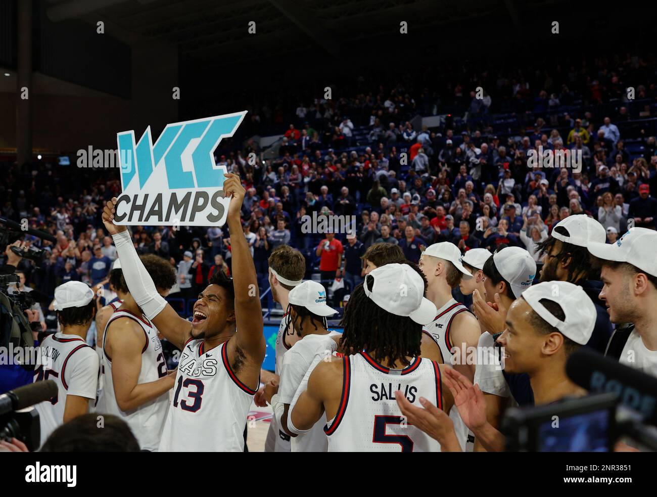 SPOKANE, WA - FEBRUARY 25: Gonzaga Bulldogs guard Malachi Smith (13 ...