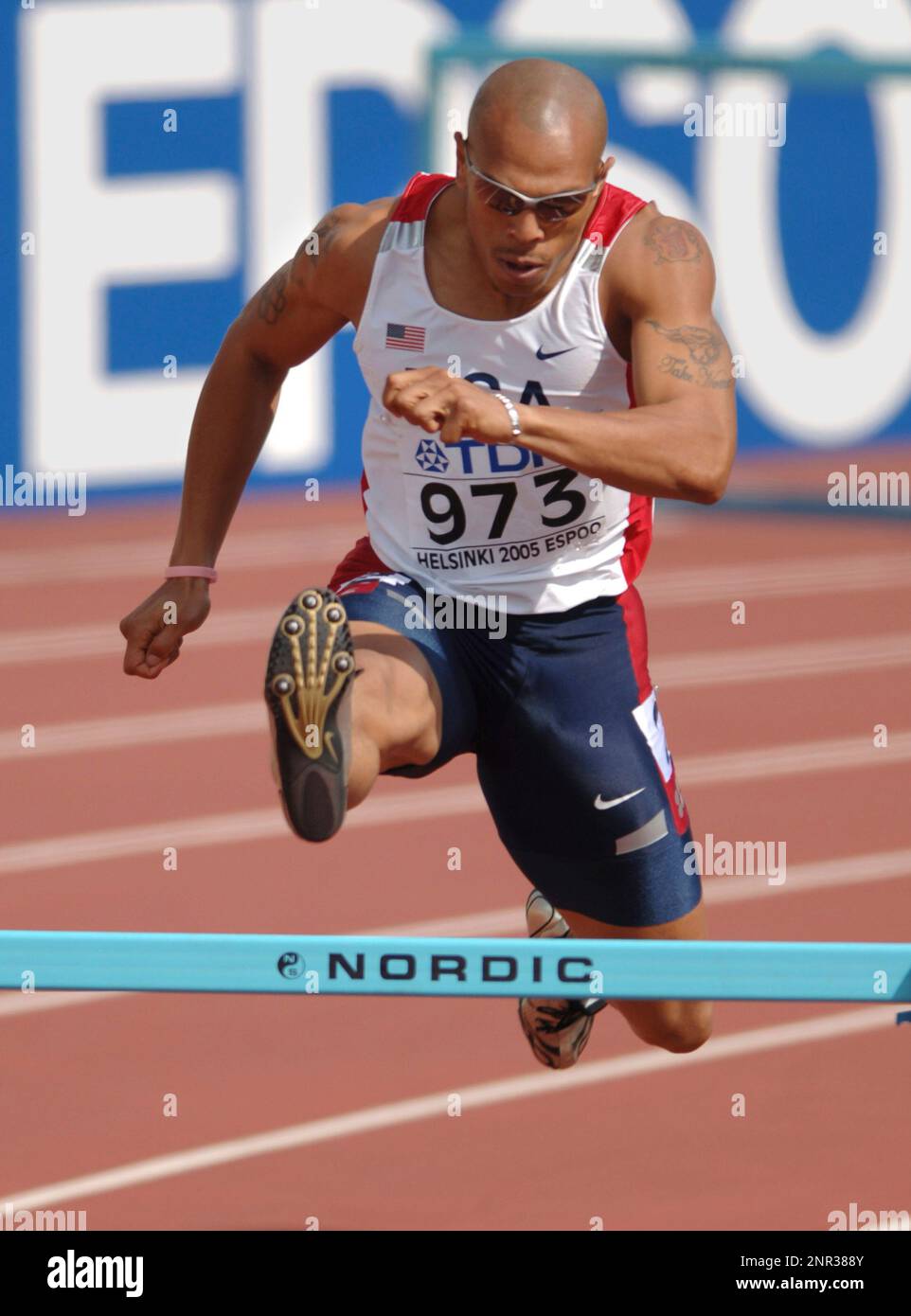 James Carter of the United States wins first-round heat of the men's ...