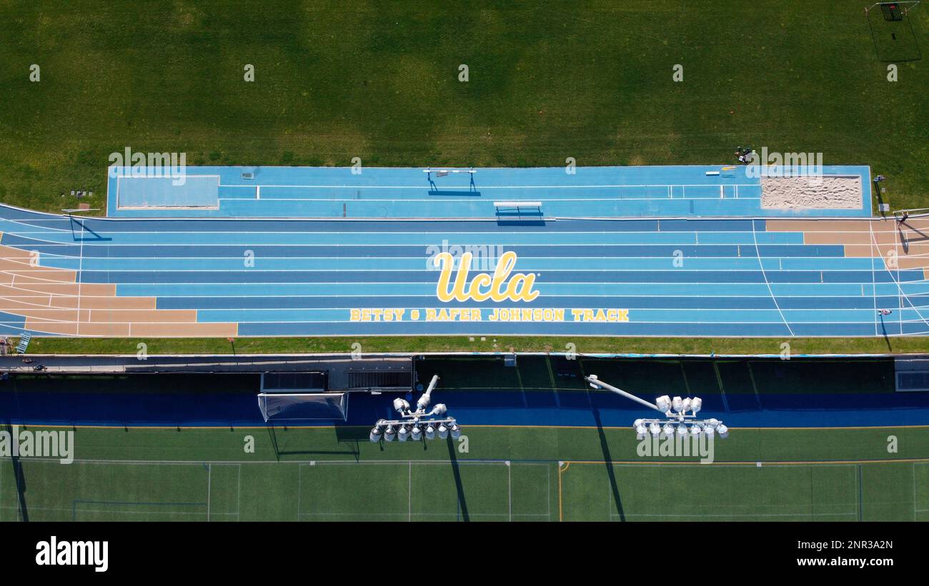 General overall view of Drake Stadium and Marshall Field on the campus ...