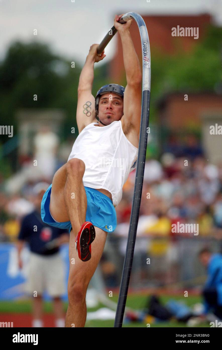 Toby Stevenson places second in the men's pole vault at 19-4 1/4 (5.90m ...
