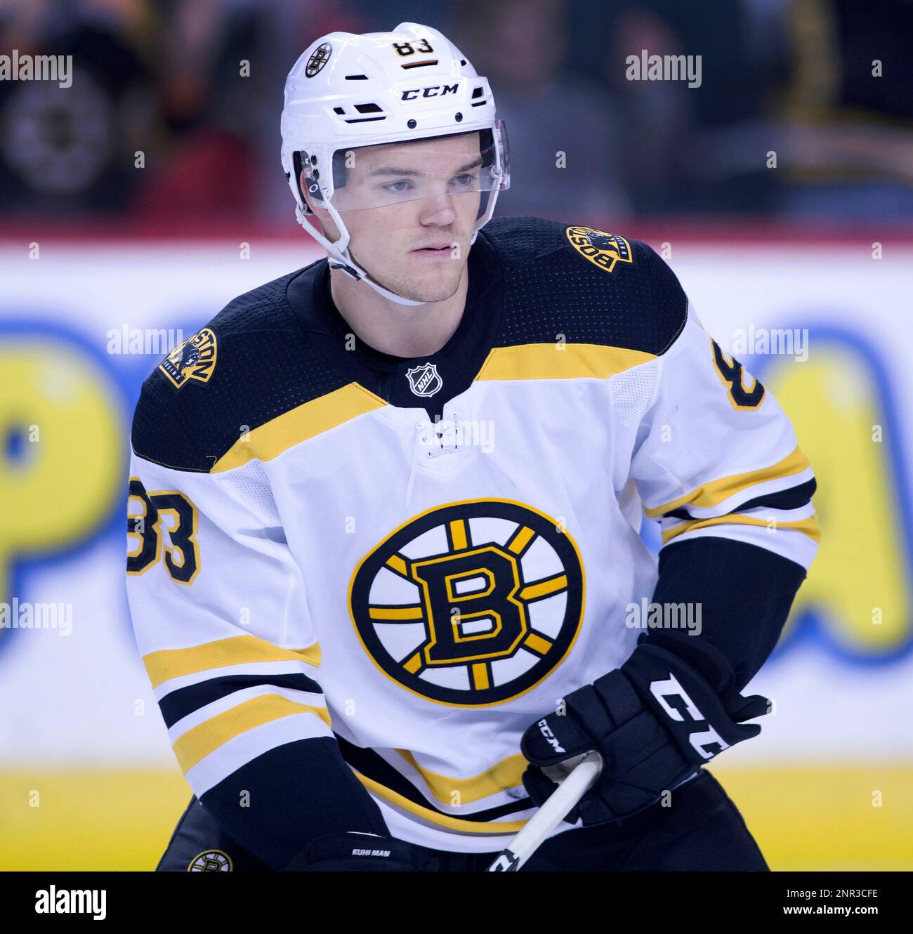 NHL profile photo on Boston Bruins player Karson Kuhlman at a game ...