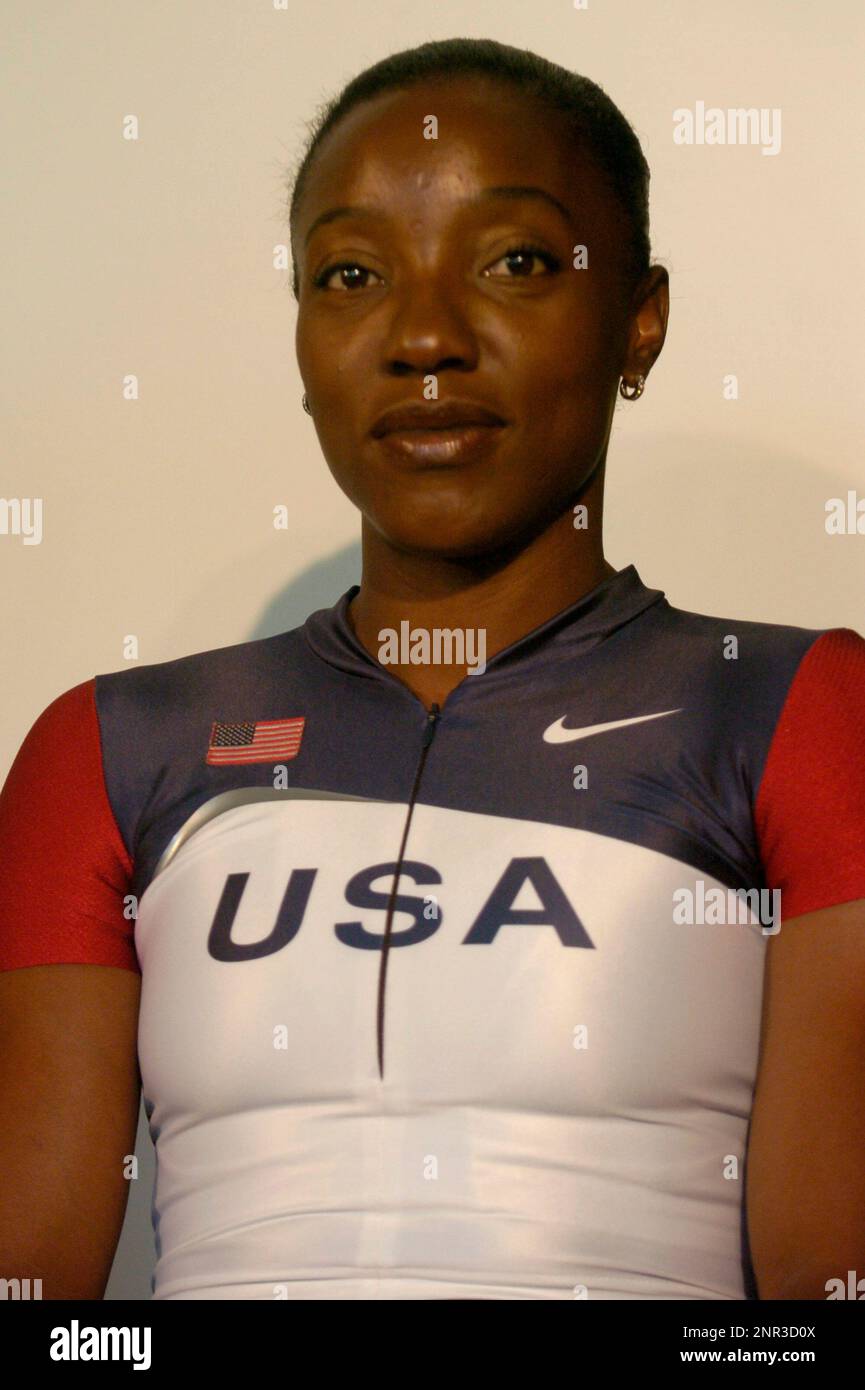 Inger Miller during unveiling of Nike uniforms for the 2004 Athens ...